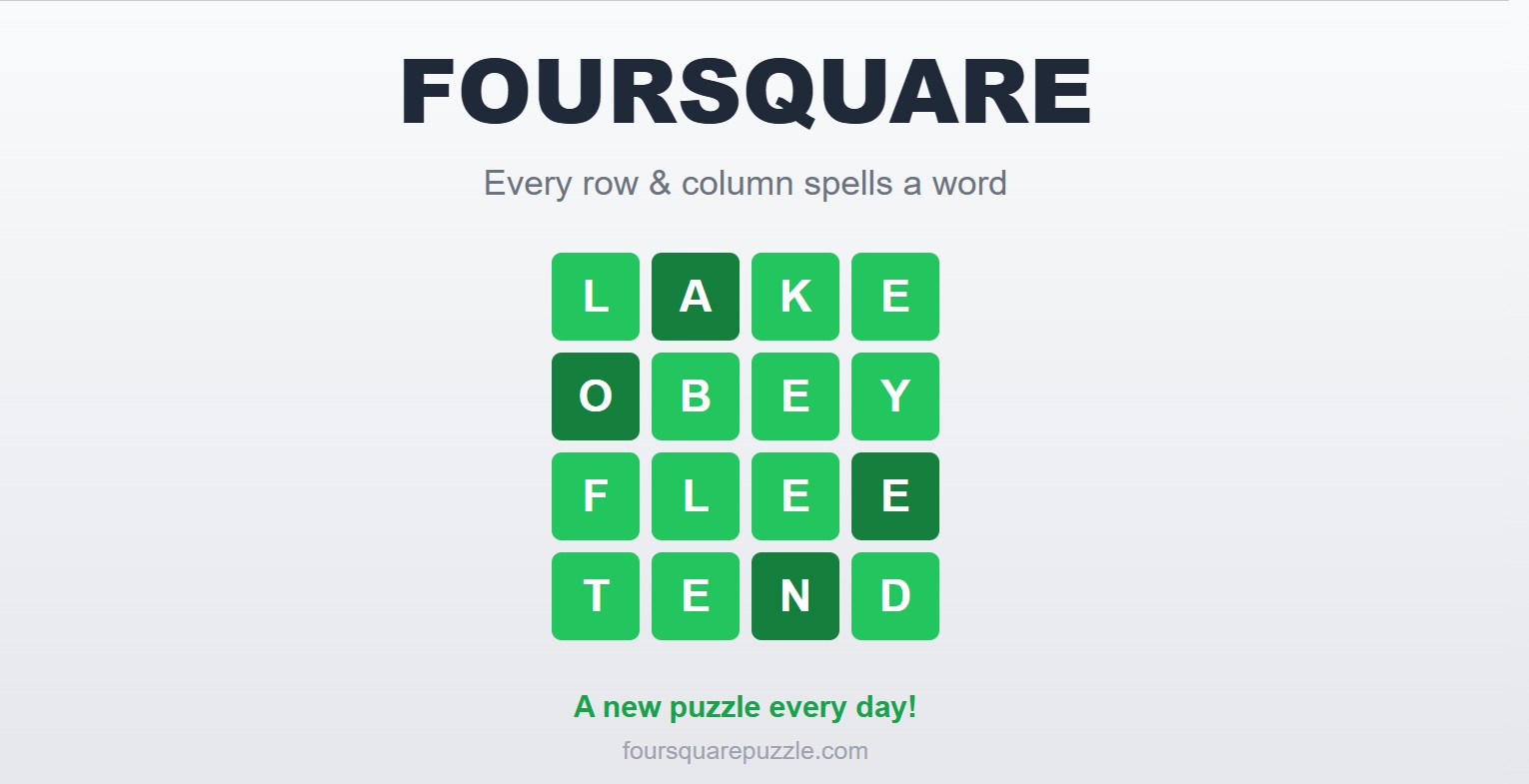 FOURSQUARE - Daily Word Puzzle